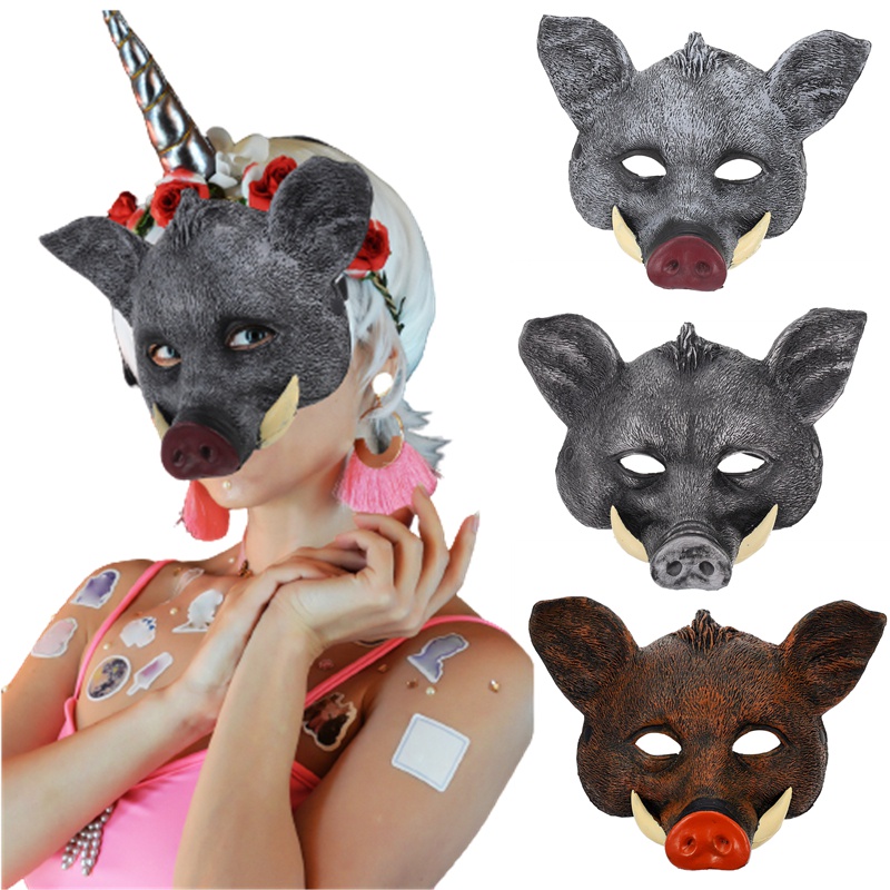 [READY STOCK] Party Cosplay Prop Boar Mask Roleplay Costume Unique Pig ...