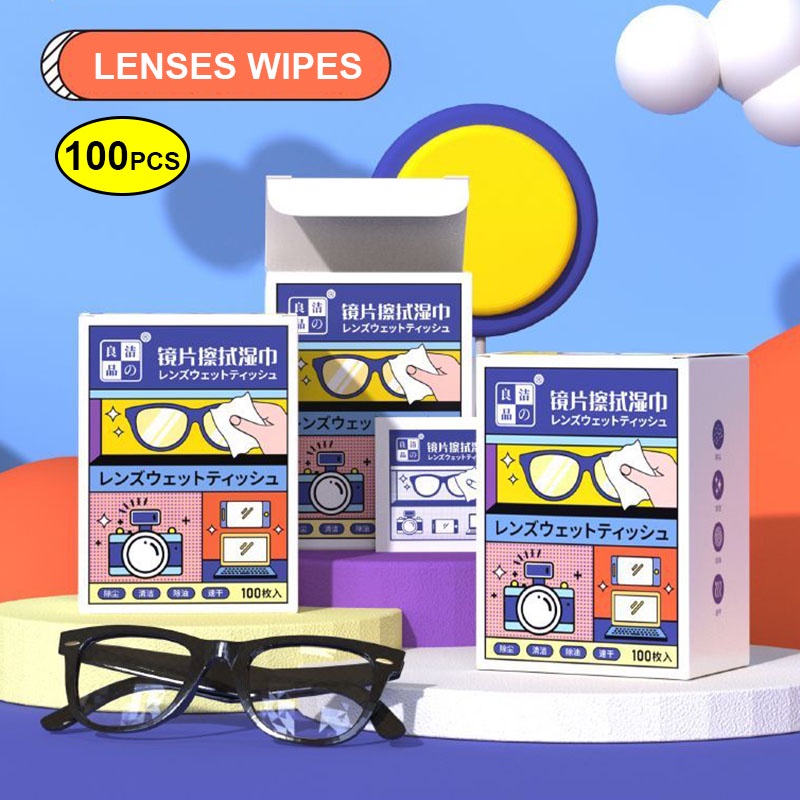 100pcs Disposable Glasses Cloth Portable Lenses Wipe Paper Cleaning ...