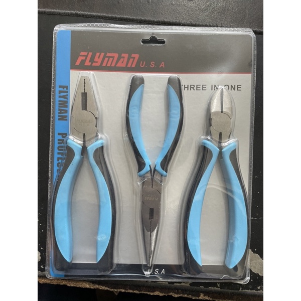 FLYMAN ORIGINAL PLIER SET HEAVY DUTY (RUBBERIZED HANDLE) | Shopee ...