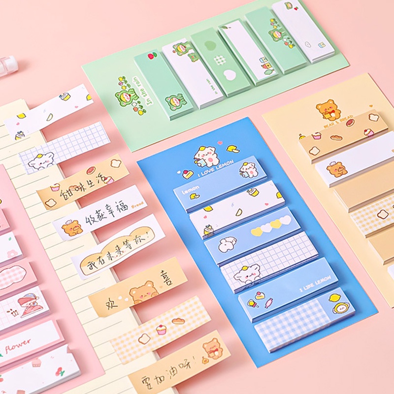 Cartoon Cute Tearable Index Sticky Note Writable Classification Multi ...