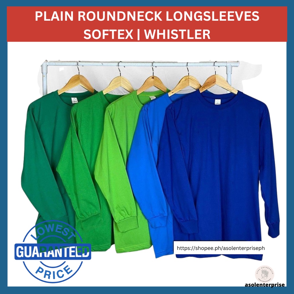 Plain Round Neck Long Sleeves | Softex Whistler | Royal Blue Sky Blue ...