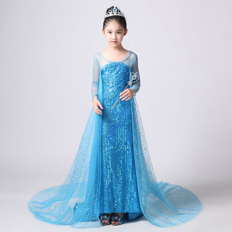 Blue Bling Frozen Elsa Queen Adult Women Party Dress Costume Elsa ...