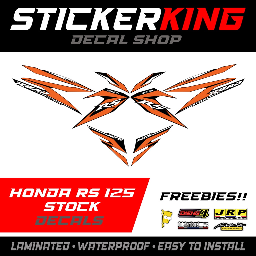 Honda RS 125 Stock Decals with freebies (Orange) | Shopee Philippines