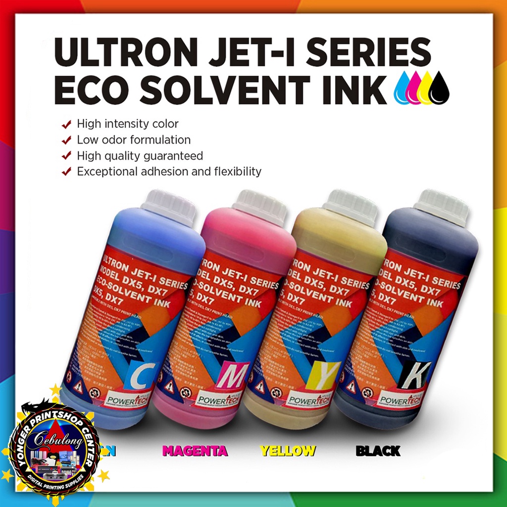 Ultron Eco-Solvent Ink for EPSON DX5 / DX7 Printhead (1000ML) | Shopee ...