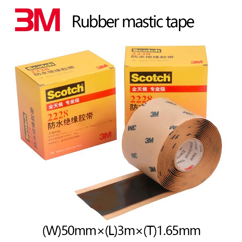 3M 2228 Waterproof Insulation Sealing High Temperature And High Voltage Electrical Tape Black ...
