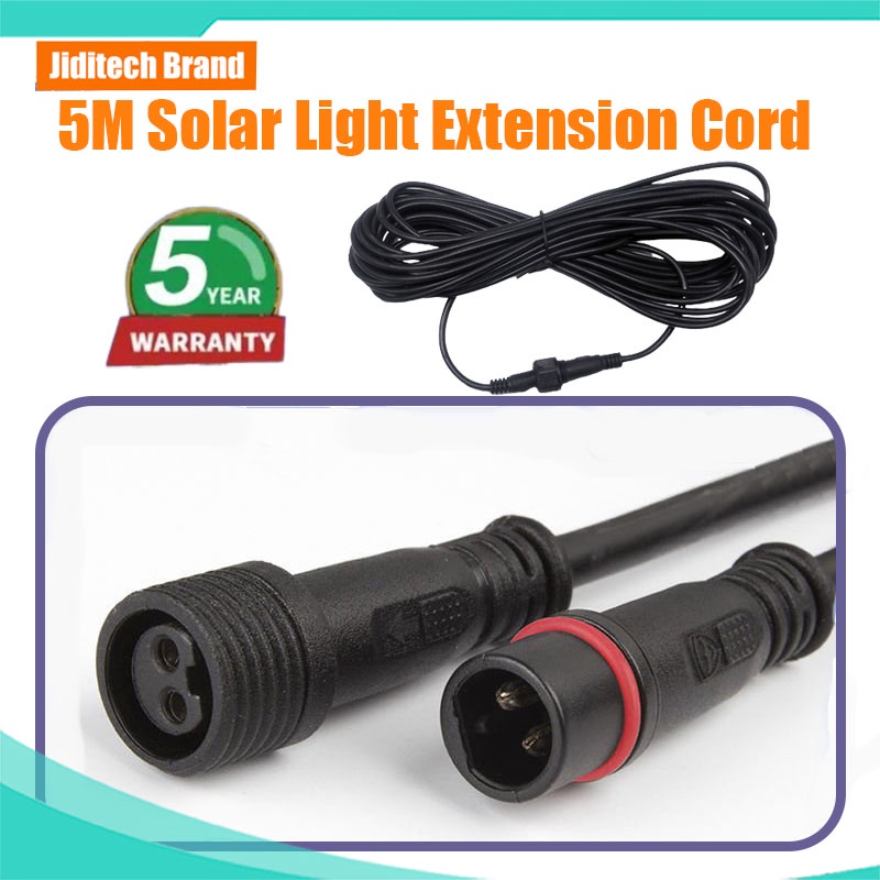 Ipower 5M Solar Light Extension Cord Suitable For Solar Light 20W/25W ...