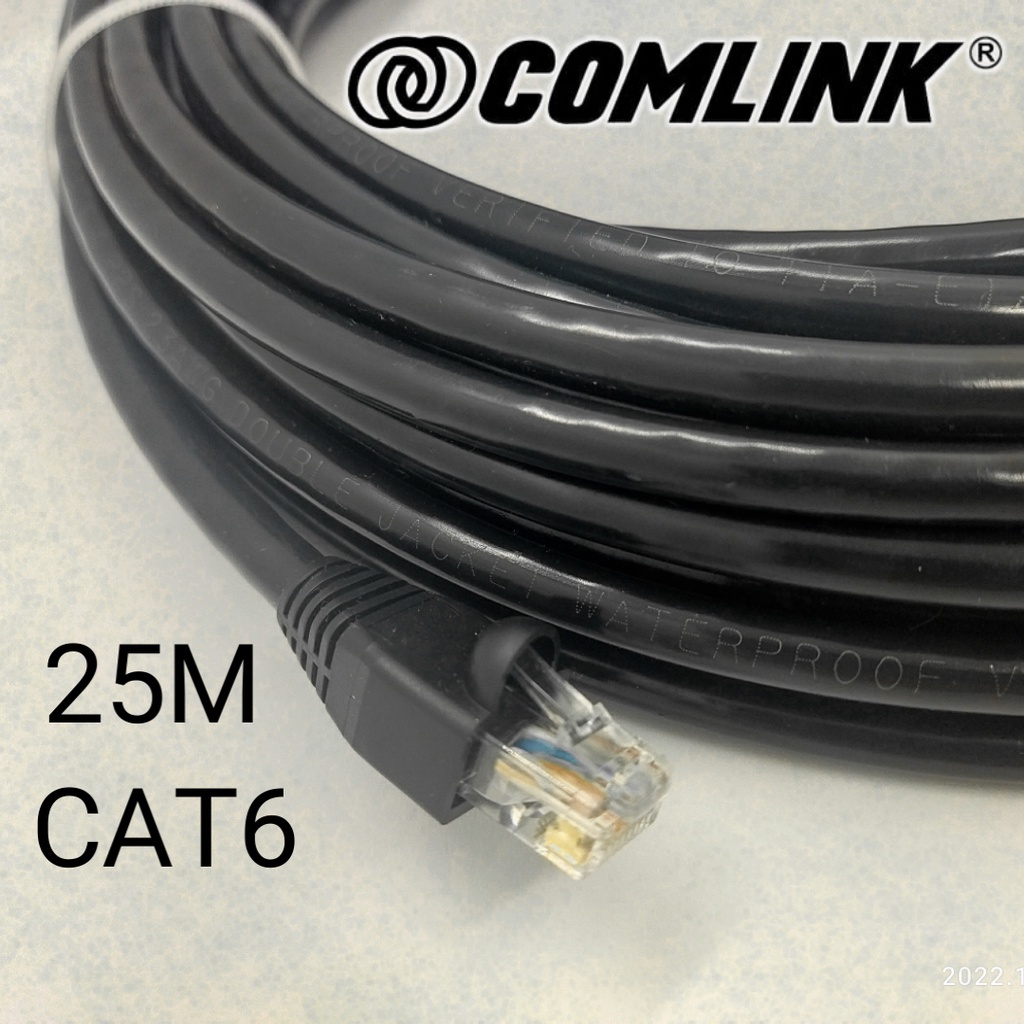 25M CAT6 Lan Cable 25 Meters COMLINK Outdoor UTP Ethernet Patch Cable with RJ45 Ready to Use ...