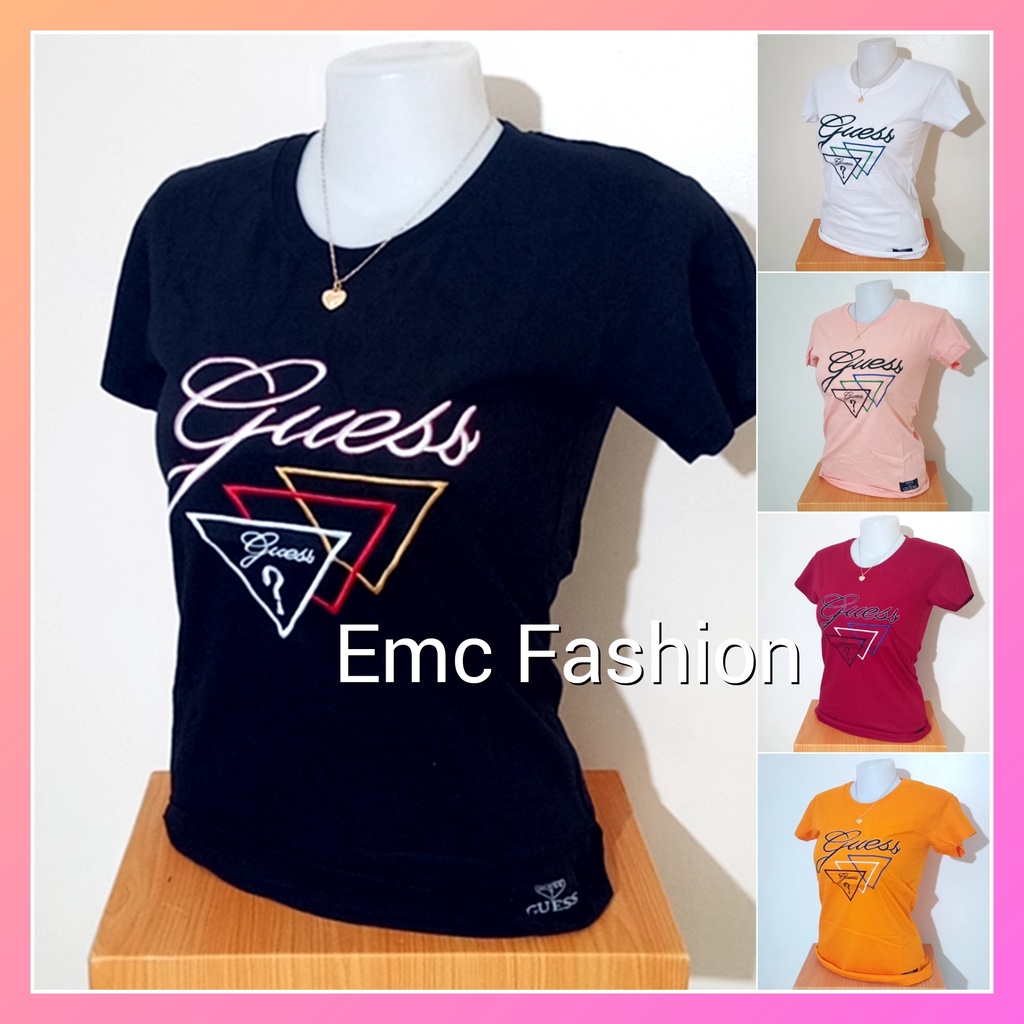 GS2202 Emc Fashion Ladies Cut Overrun T Shirt For Women Embroidered ...