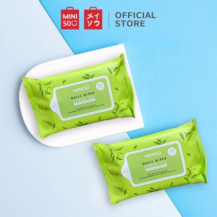 Miniso Daily Wipes 20S Green Tea Aloe Vera Wet Tissue | Shopee Philippines