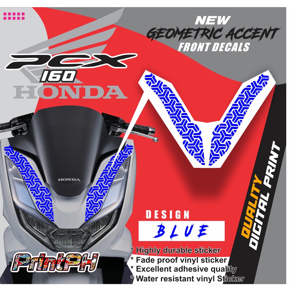 Honda Pcx 160 v1 Giometric Accent Front Cover Decals Sticker | Shopee ...
