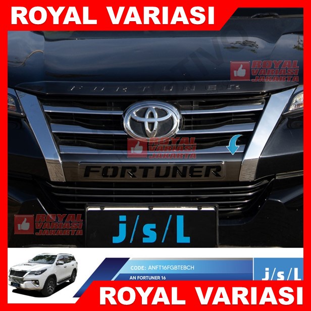 Fortuner 2016 Front Grill Trim Bumper Emboss Black Chrome | Shopee ...