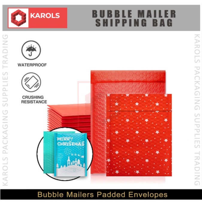 (1pcs) Red | Green Bubble Mailer Plastic Padded Envelope Shipping Bag ...