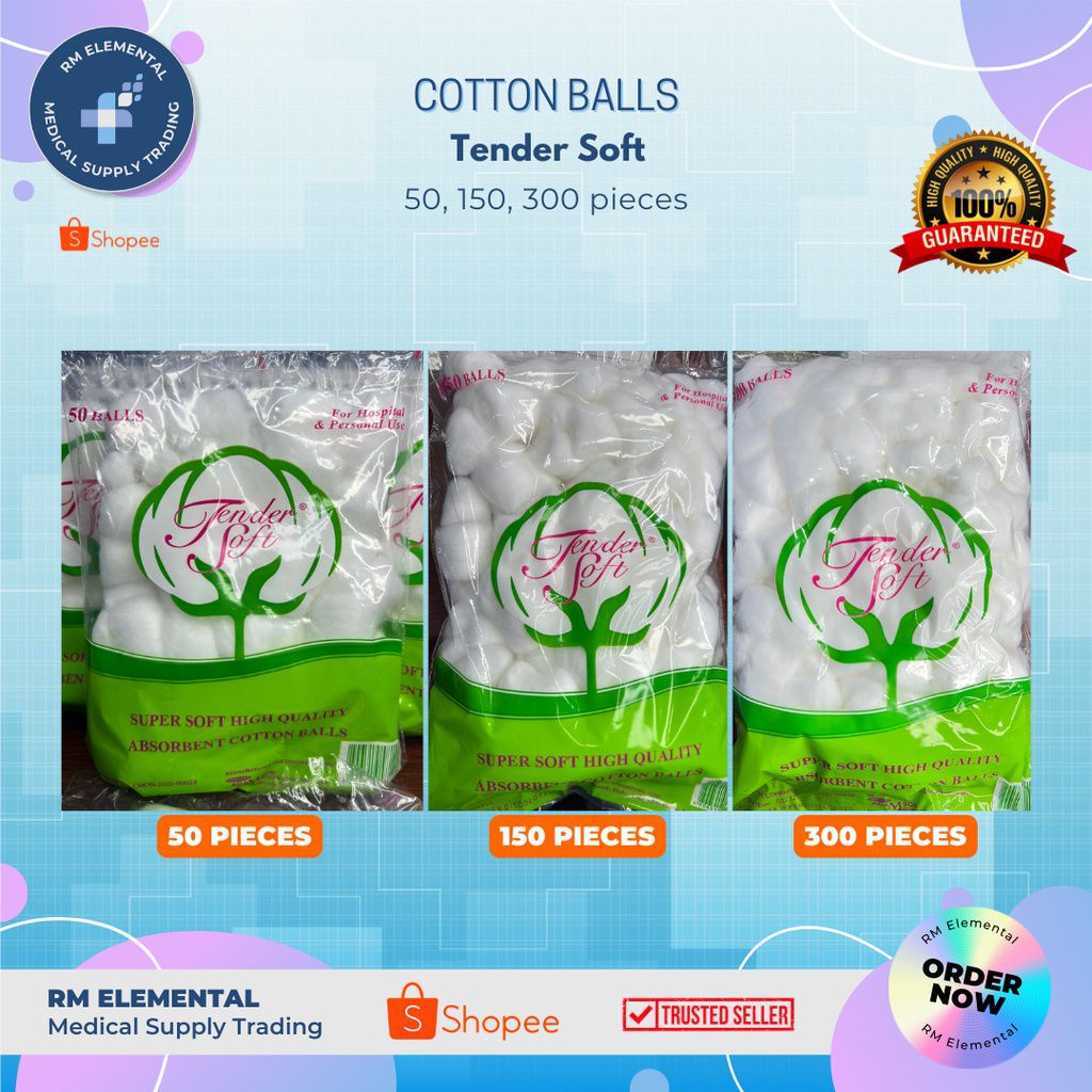 Cotton Balls 50s, 150s, 300s TENDERSOFT | Shopee Philippines