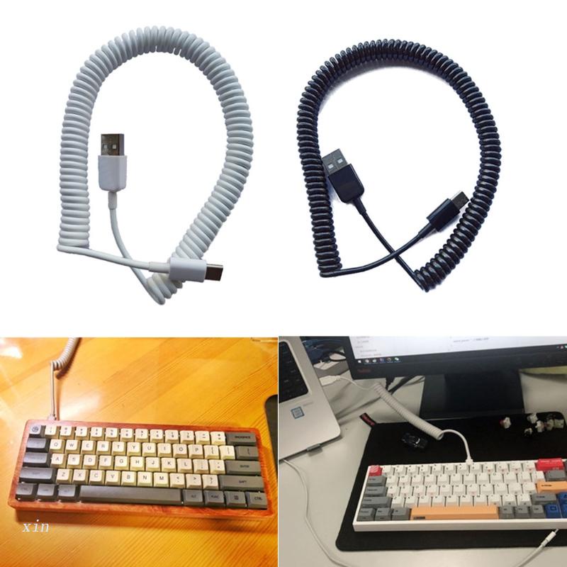 XI Coiled Cable Wire Mechanical Keyboard GH60 USB V2 Cable Mini Micro ...