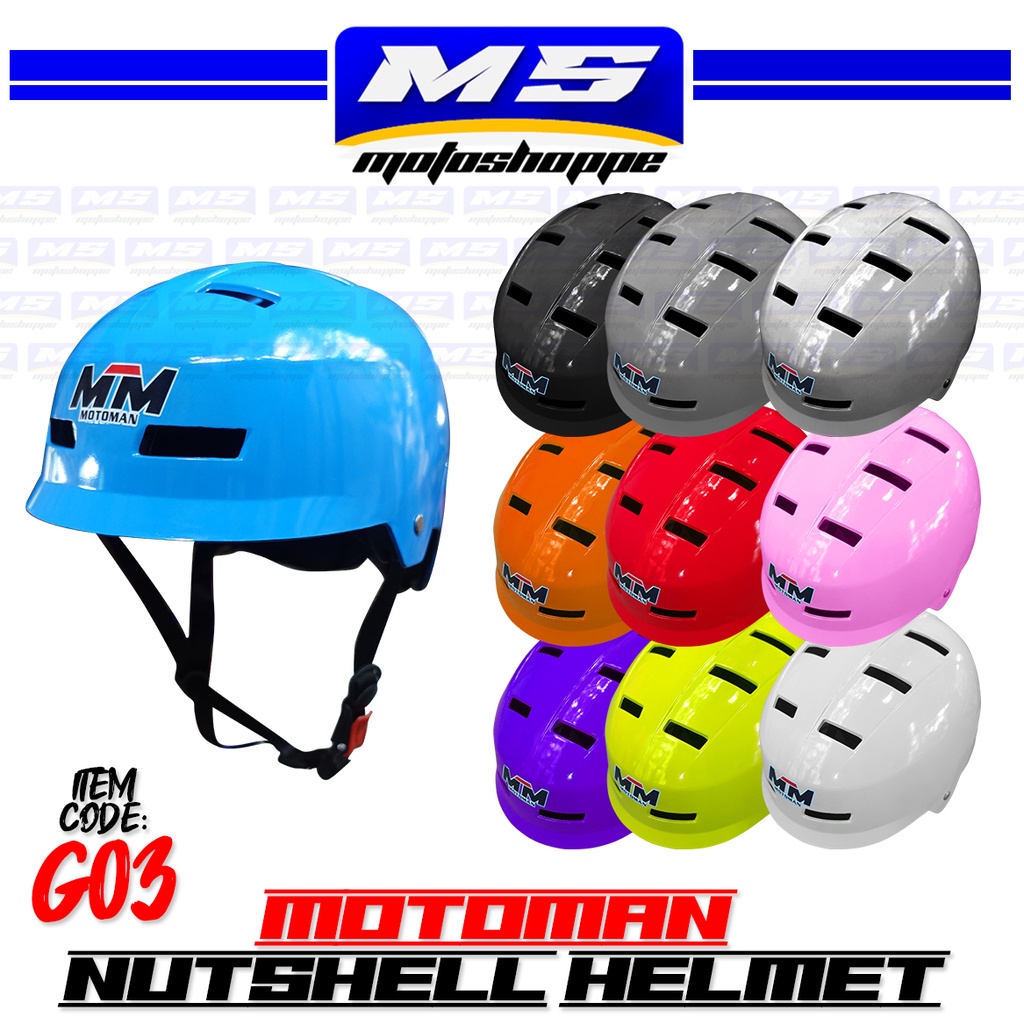 MOTOMAN NUTSHELL HELMET ITEM CODE G03 - MOTOSHOPEE MOTORCYCLE | Shopee ...