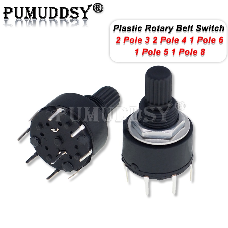 1PCS RS16 16MM Plastic Rotary Band Switch RS16 1 Pole 5 6 8 Position 2 ...