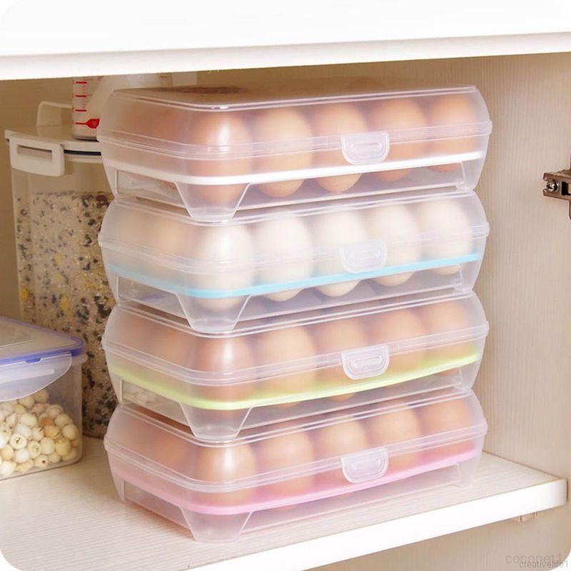 15 Grids Egg Storage Box Refrigerator Crisper Egg Protection Box ...