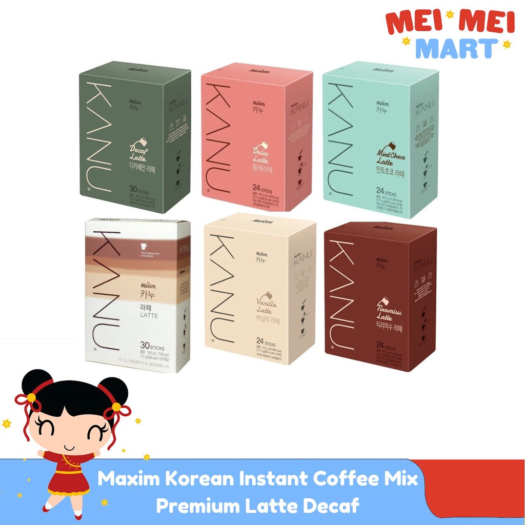 Maxim Korean Instant Coffee Mix Premium Latte Decaf Kanu Line | Shopee ...