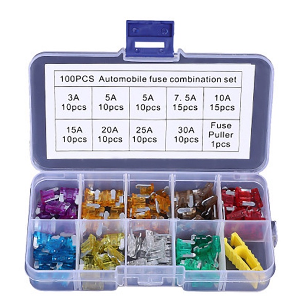 100Pcs lot Car Blade Fuse Set BoxClip for Truck Automotive 3A 5A 7.5A ...