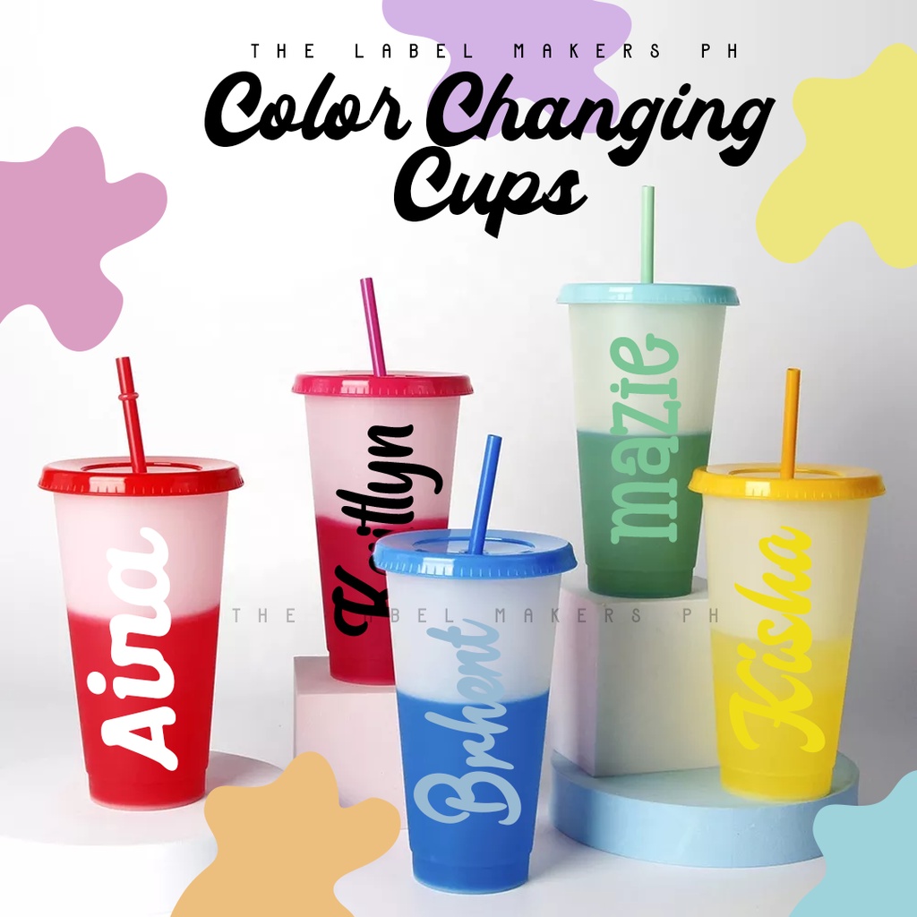Personalized Color Changing Cup with lid and straw | Gift Idea ...