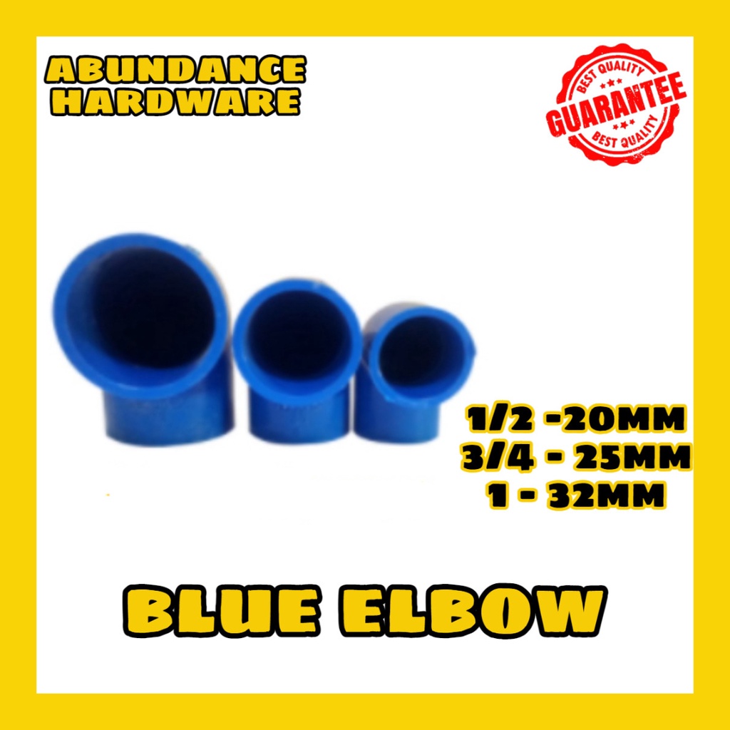 PVC BLUE ELBOW SIZES (1/2"-3/4"-1")/PVC BLUE PIPE FITTINGS | Shopee ...