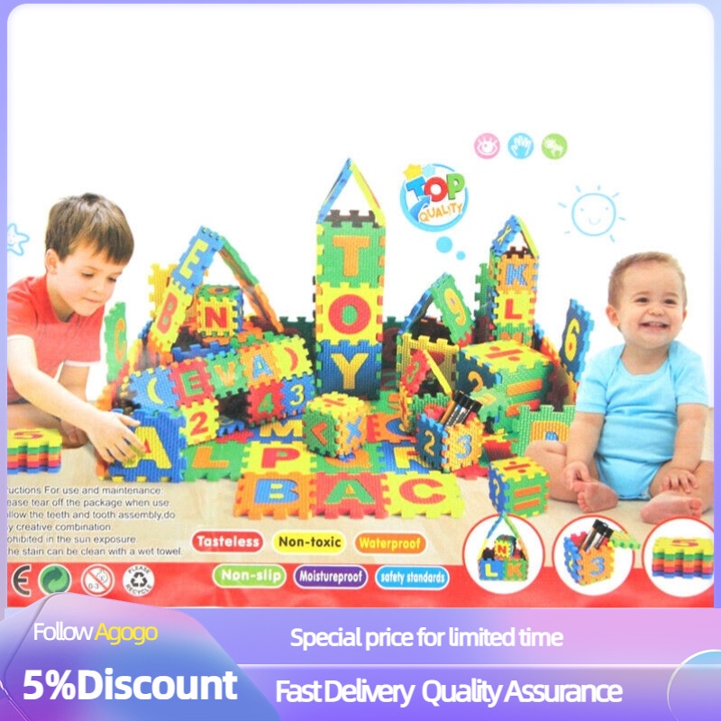 36Pcs EVA Foam Puzzle Mat Number Alphabet Floor Mat Baby PlayMat ...