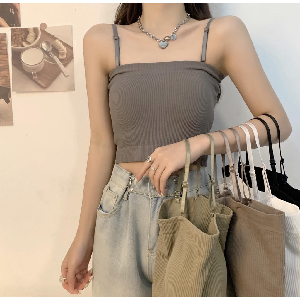 EMS fashion boutique bralette push up bra crop top knitted crop top for ...