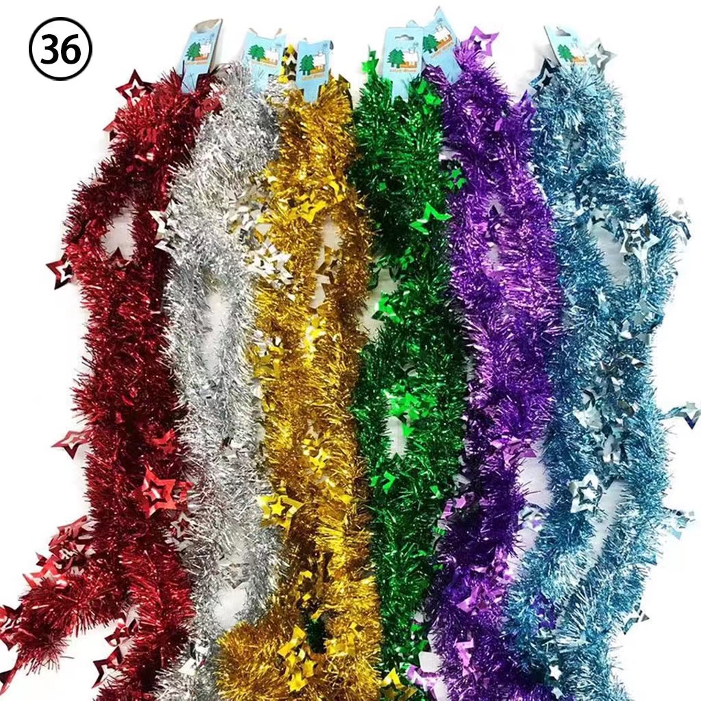 1.5M christmas garland/pentagram Tinsel Garlands/decor/ribbon/prop ...