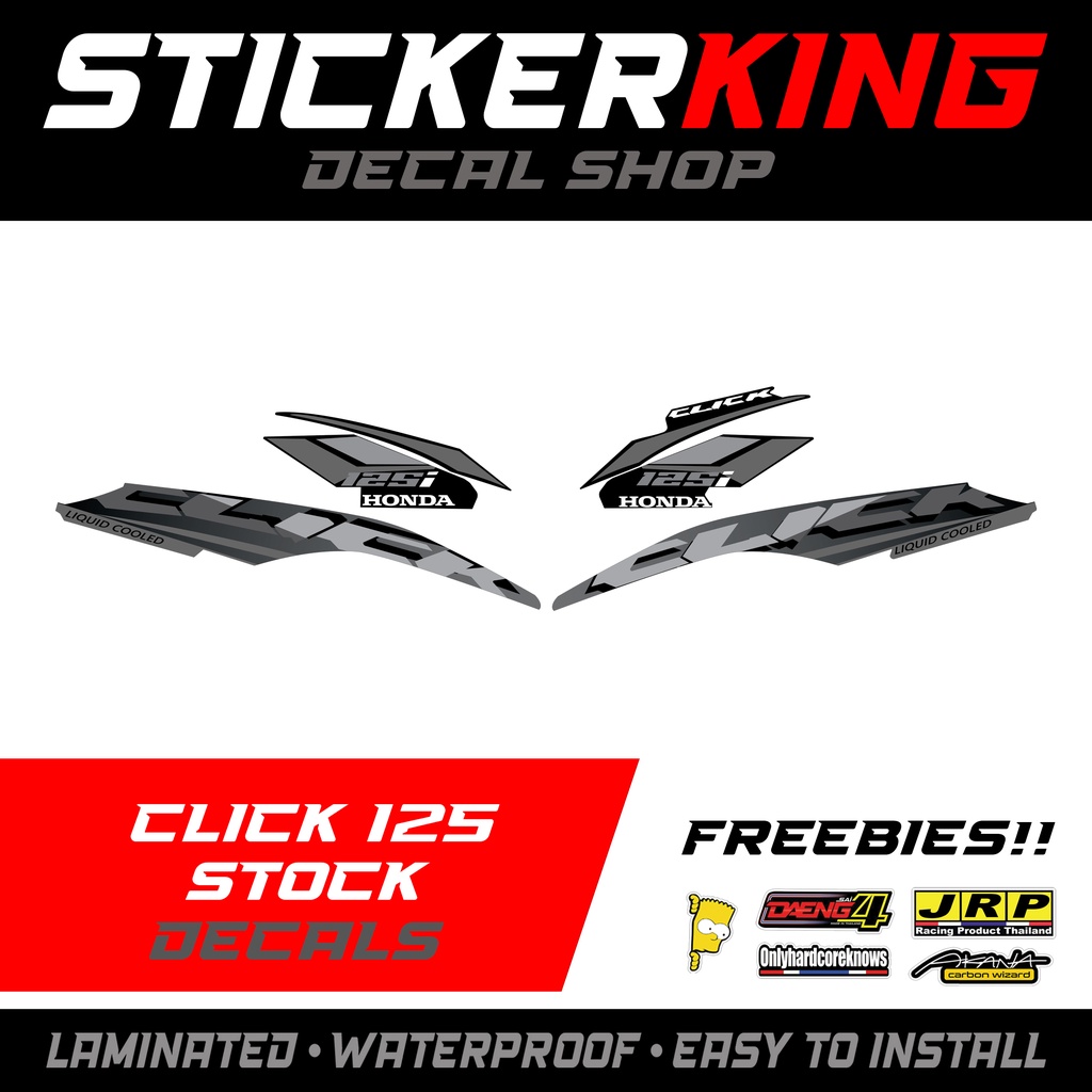 Honda Click 125 Stock Decals with freebies (Gray) | Shopee Philippines