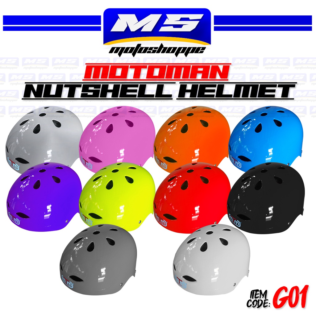 MOTOMAN NUTSHELL HELMET ITEM CODE G01 - MOTOSHOPEE MOTORCYCLE | Shopee ...