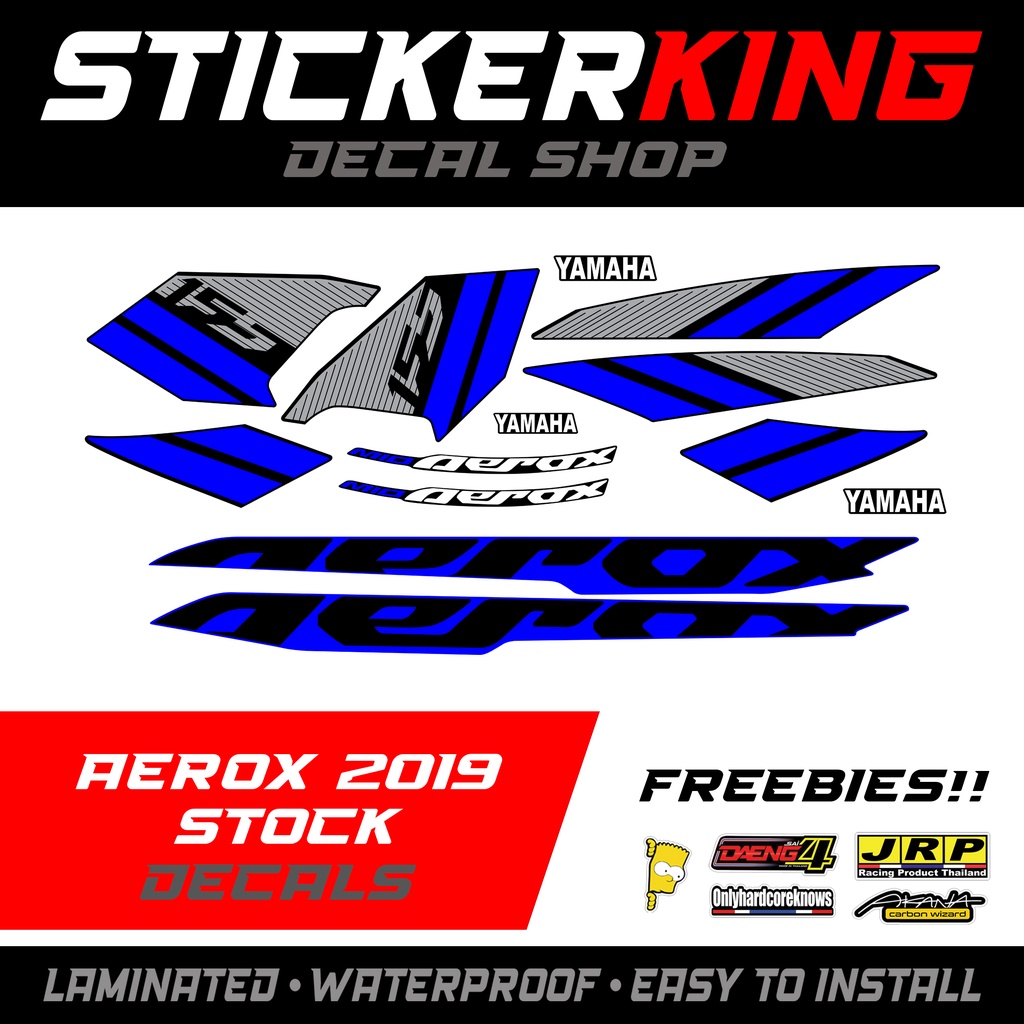 Yamaha Aerox Stock Decals with freebies (Blue) | Shopee Philippines