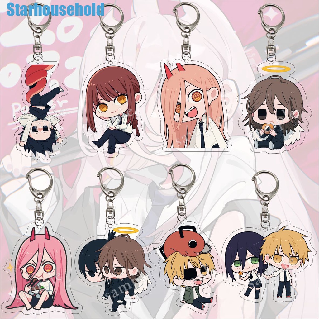 Anime Chainsaw Man keychain Makima Power Aki Acrylic keychain | Shopee ...