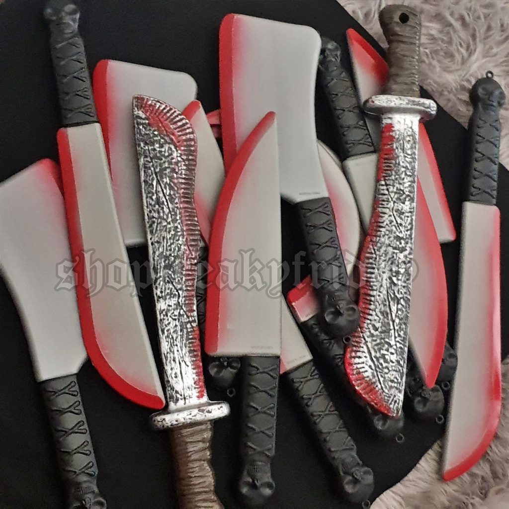 Fake Knife Sword Machete Cleaver Hook Halloween Costume Gothic Punk ...