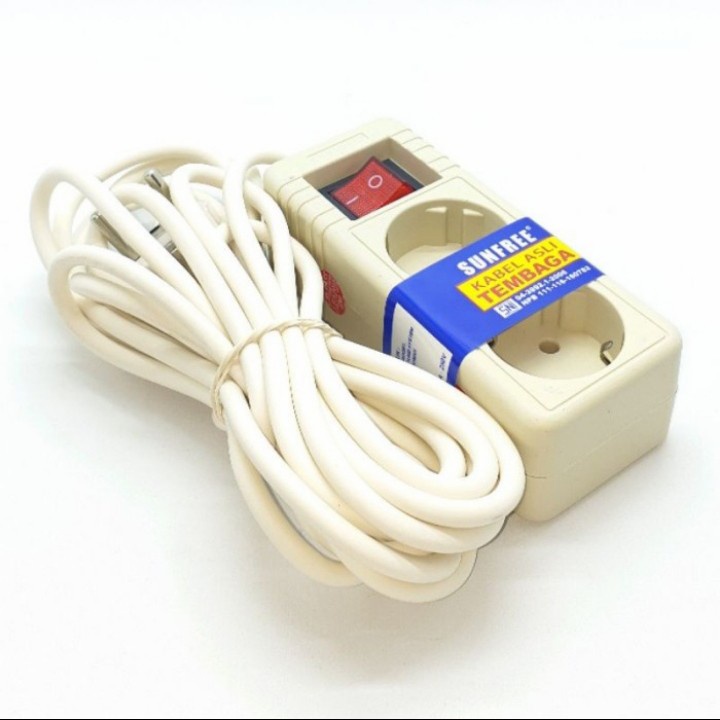 Sunfree JUPITER STOP CONTACT + CABLE. 2 Holes 5 Meters SNI TERMINAL ...