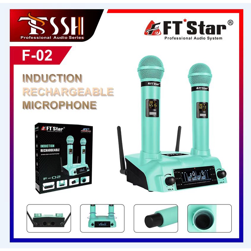 FT STAR PROFESSIONAL AUDIO SYSTEM F-02 INDUCTION RECHARGEABLE WIRELESS ...