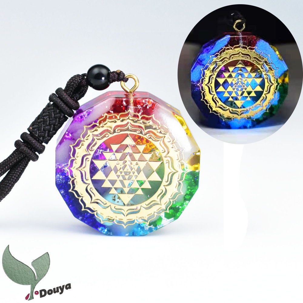 Luminous Glow In The Dark Orgonite Sri Yantra Sacred Geometry Chakra ...
