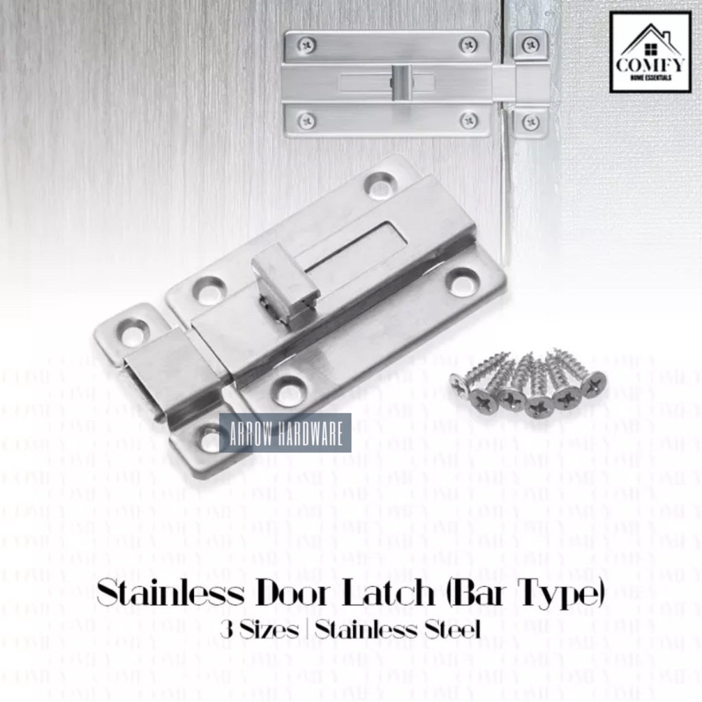 Sliding Bar Type Stainless Steel Door Shed Lock Bolt Catch Toilet Latch ...
