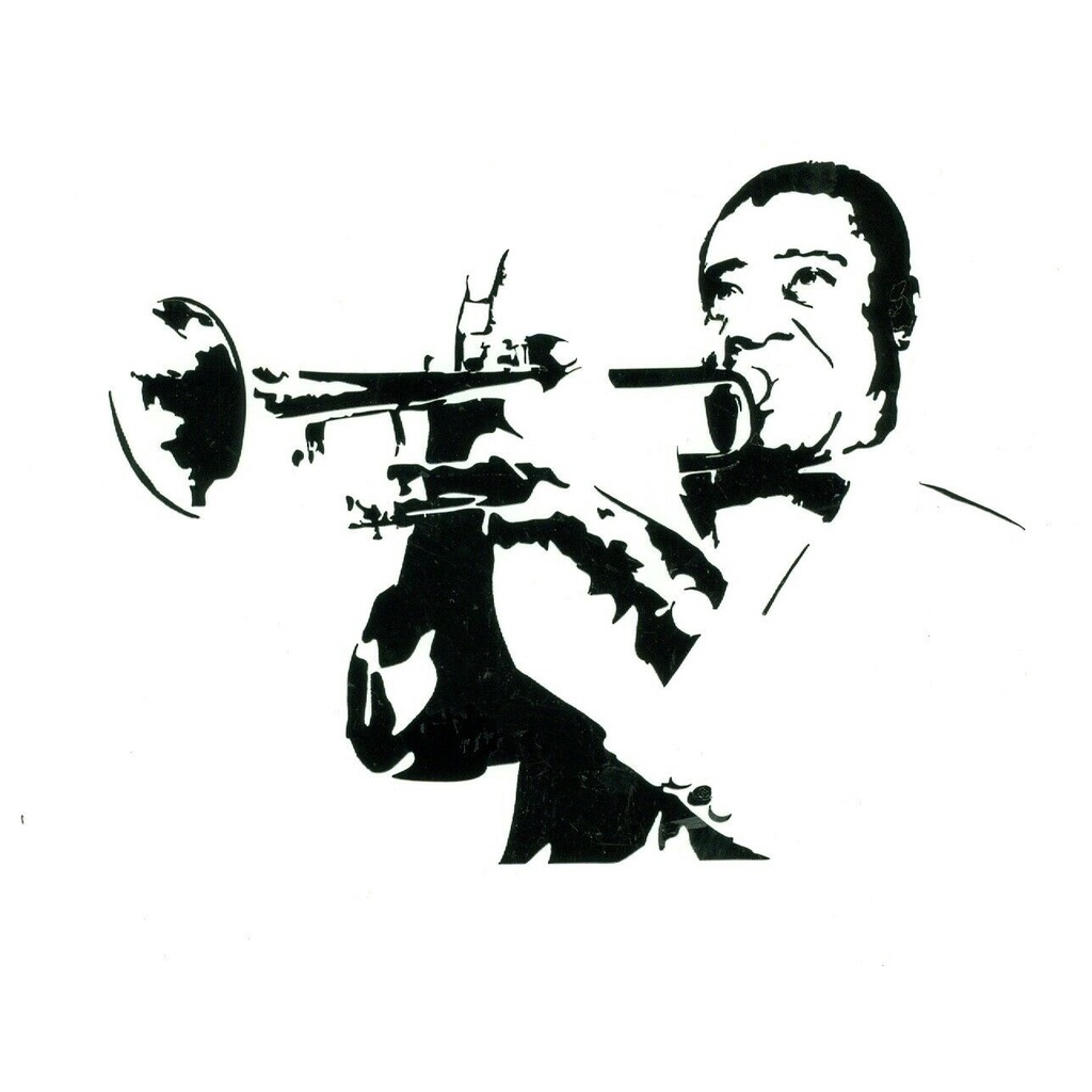 Louis Armstrong trumpet what a wonderful world singer Decal in/outdoor ...
