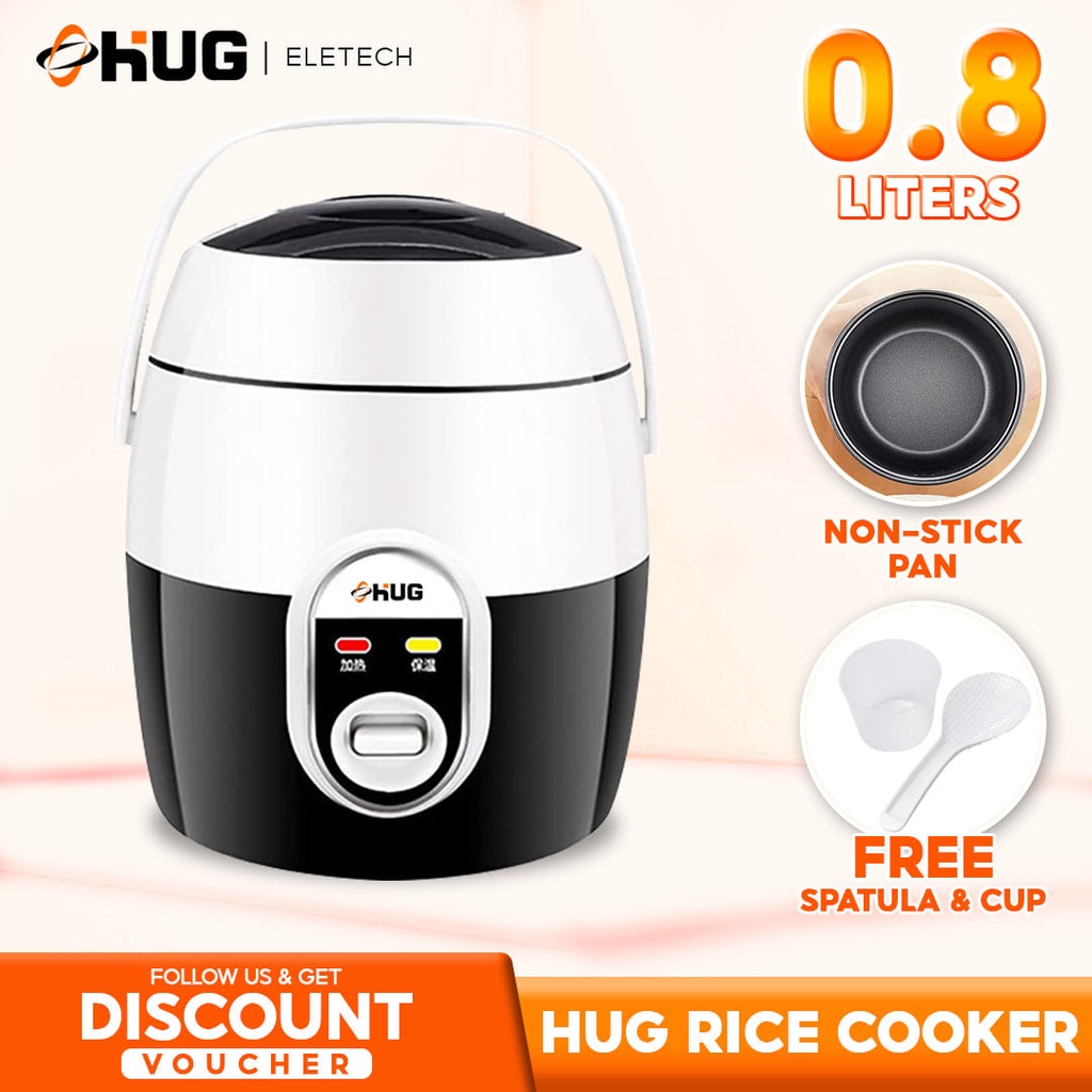 HUG 0.6 Liters Nonstick Rice Cooker with Steamer and Spoon | RC-101A ...