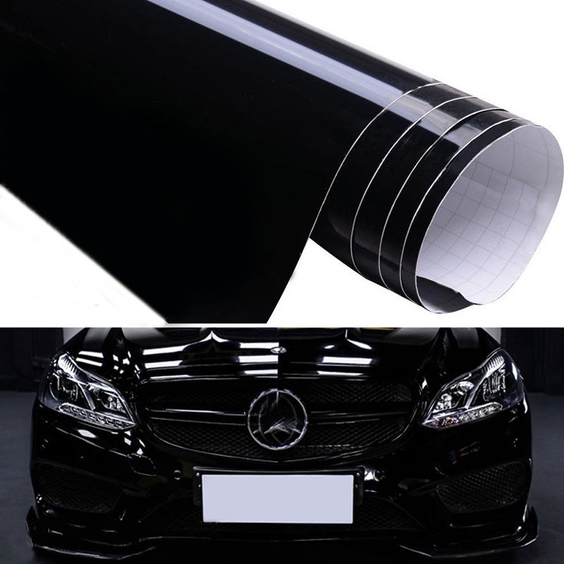 Gloss Black Film Self Adhesive Car Sticker Body Vinyl Wrap Decals ...
