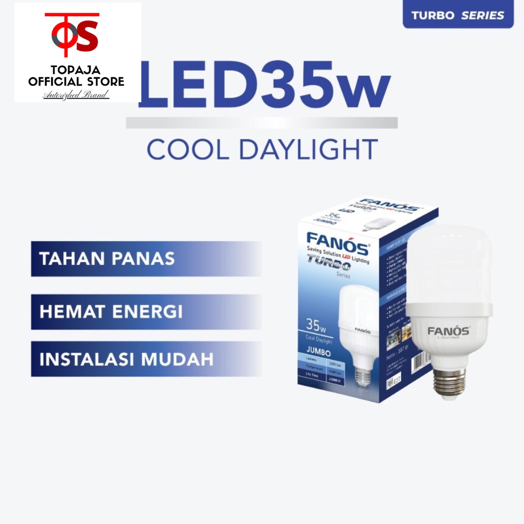 PUTIH CAHAYA Fanos Turbo Led Lamp 35watt Light Bulb Bright White Light ...