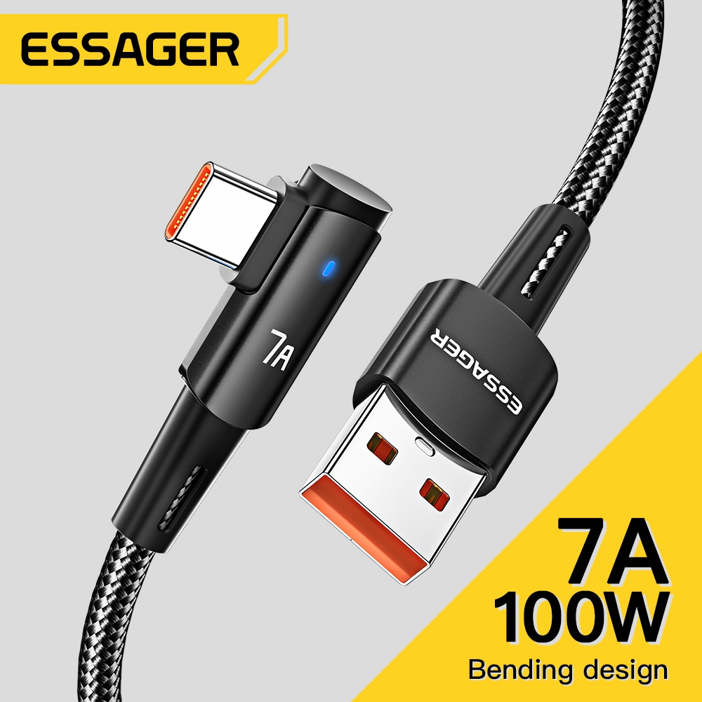 Essager 7A 100W USB To Type C Single Elbow Fast Charger 7A High Current ...