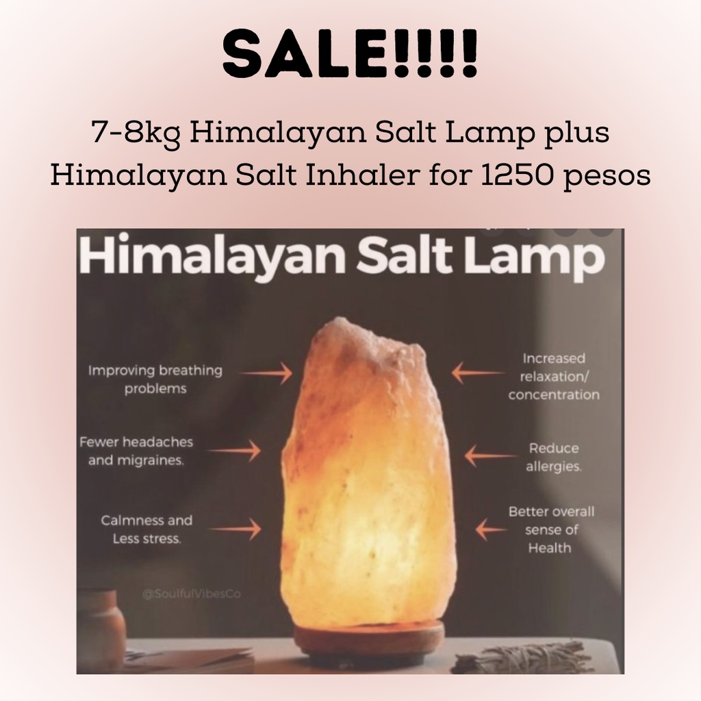 Himalayan Salt Lamp 7-8kg with free Himalayan Salt Inhaler | Shopee ...