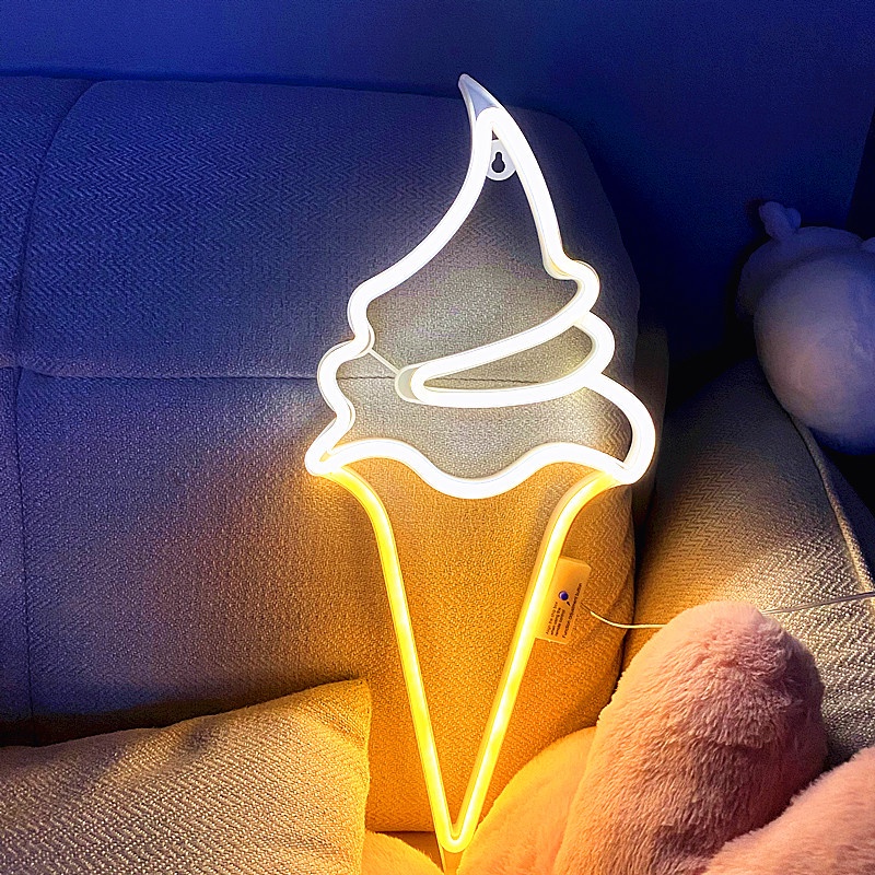 [Legend1] Big Ice Cream LED Neon Sign 8 Light Modes for Kids Living ...