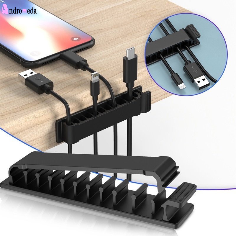 10 Holes Self-adhesive Cable Clamp Holder Cable Clips Organizer Drop ...