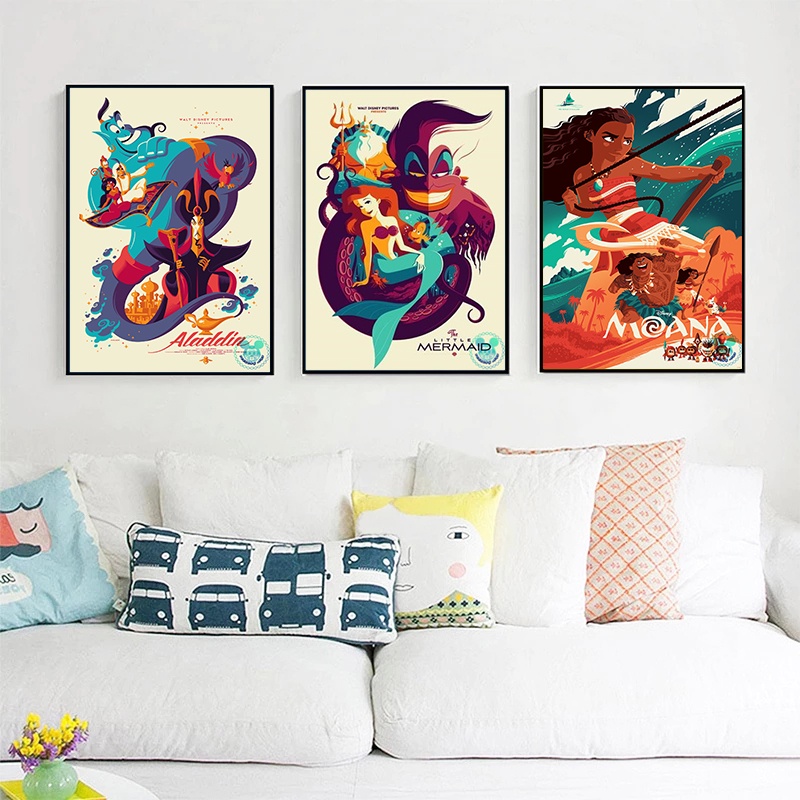 Disney Princess Canvas Poster The Little Mermaid Movie Print Poster ...