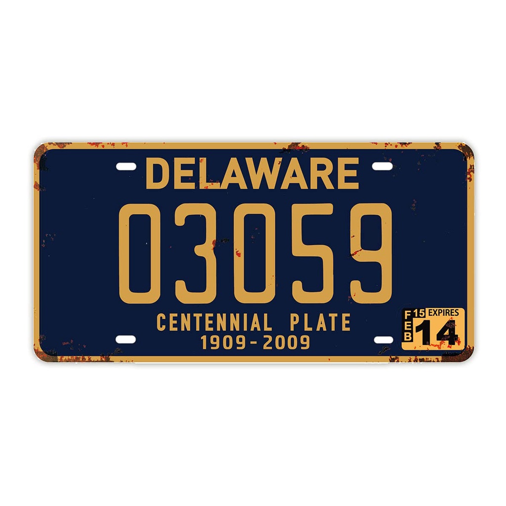 Delaware License Plate, Embossed, Retro Vintage Auto Prop Vanity Number ...