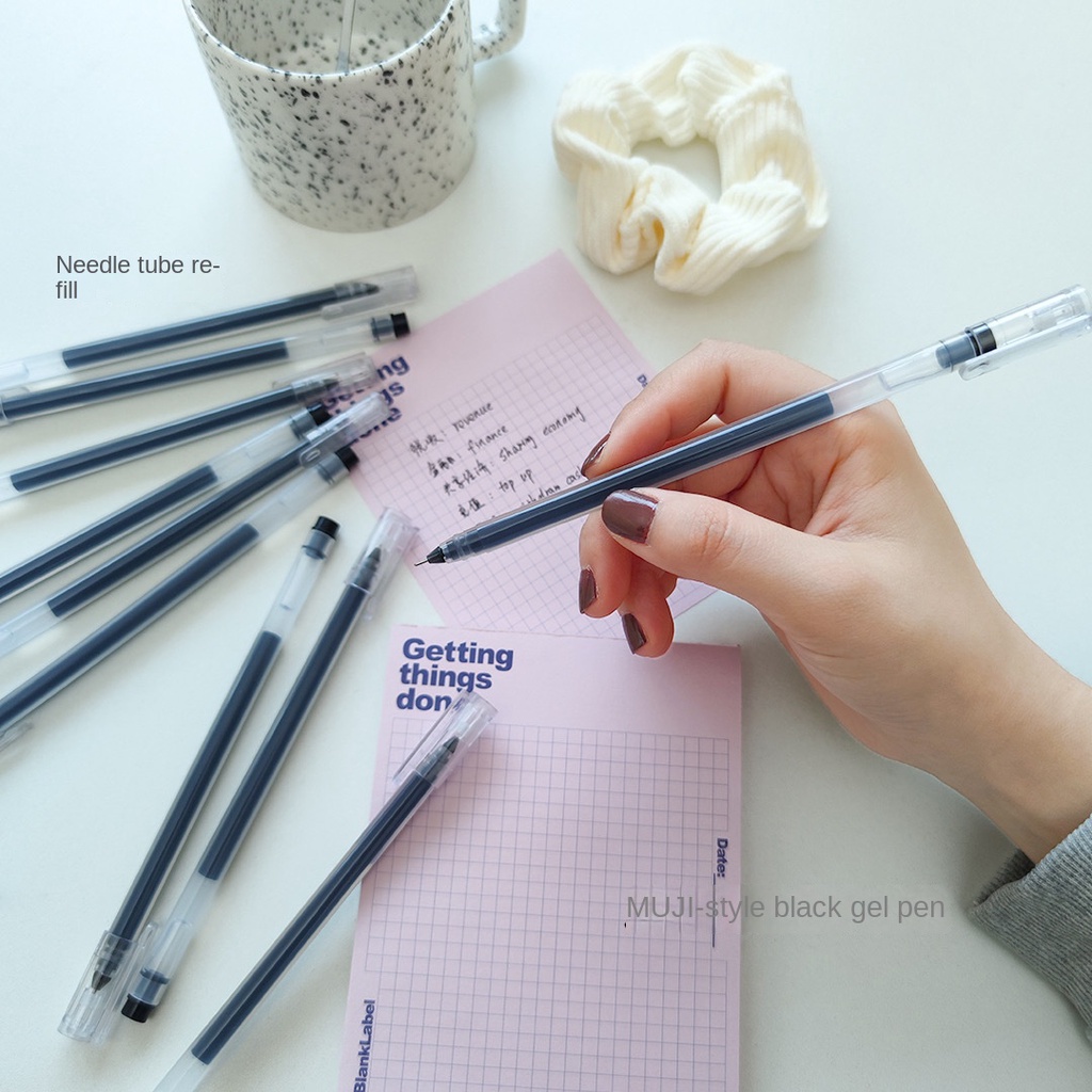 Japanese Style Muji Gel Pen Student Simple Unbreakable Ink Black ...