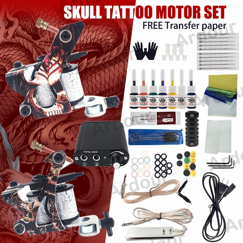 Tattoo Motor Machine Set Full Professional Beginner Artist Tool ...
