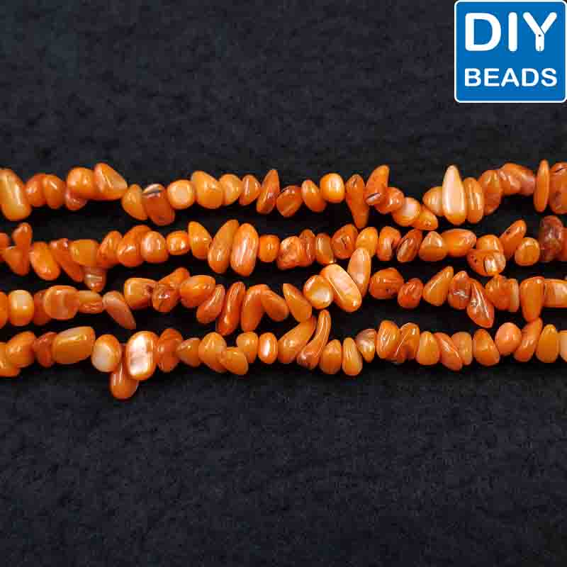Diy Beads Shell Chipstone Orange (34'cm long) | Shopee Philippines